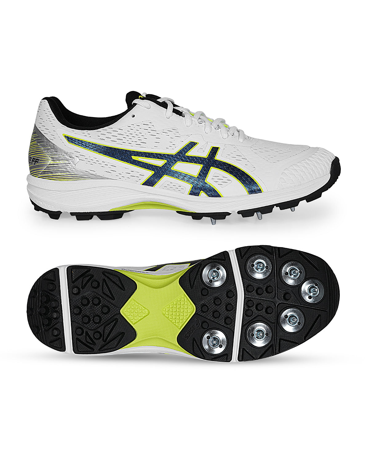 ASICS Strike Rate Cricket Shoes - Steel Spikes - White/Black – WHACK Sports