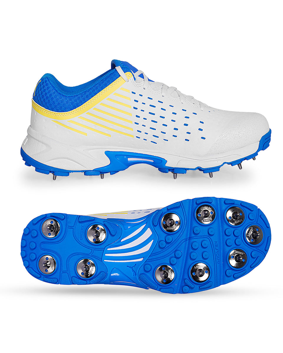 Puma 22.1 Cricket Shoes - Steel Spikes - White Ultra Blue Yellow ...