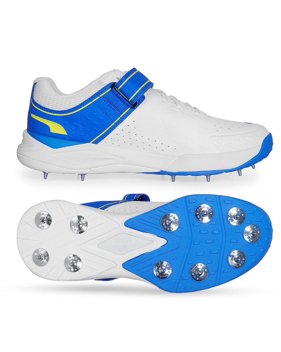 Puma 22.1 Bowling Cricket Shoes - Steel Spikes - White Ultra Blue Yell ...