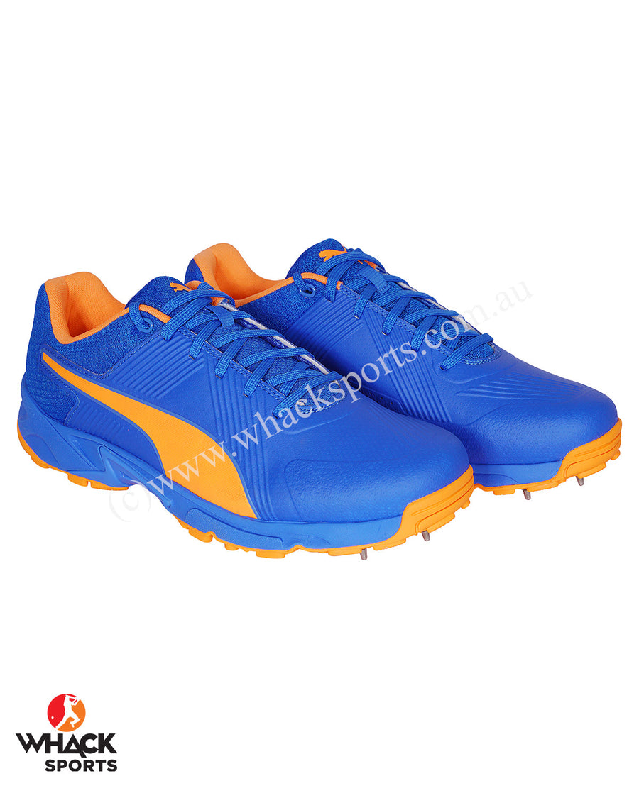 Puma 19.2 Cricket Shoes - Steel Spikes - Bluemazing/Orange Glow – WHACK ...