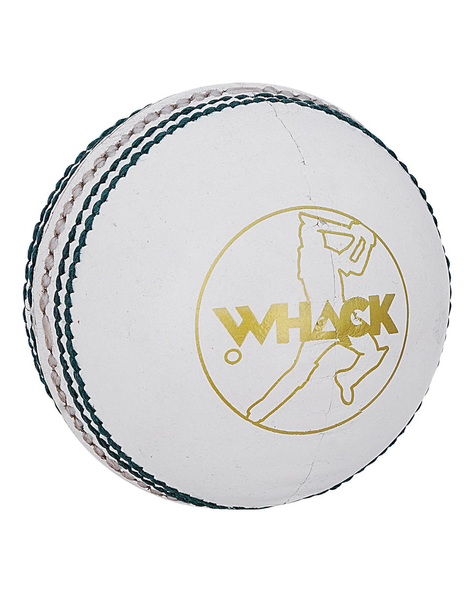WHACK Test Leather Cricket Ball - 4 piece - 142gm - Red/White – WHACK ...